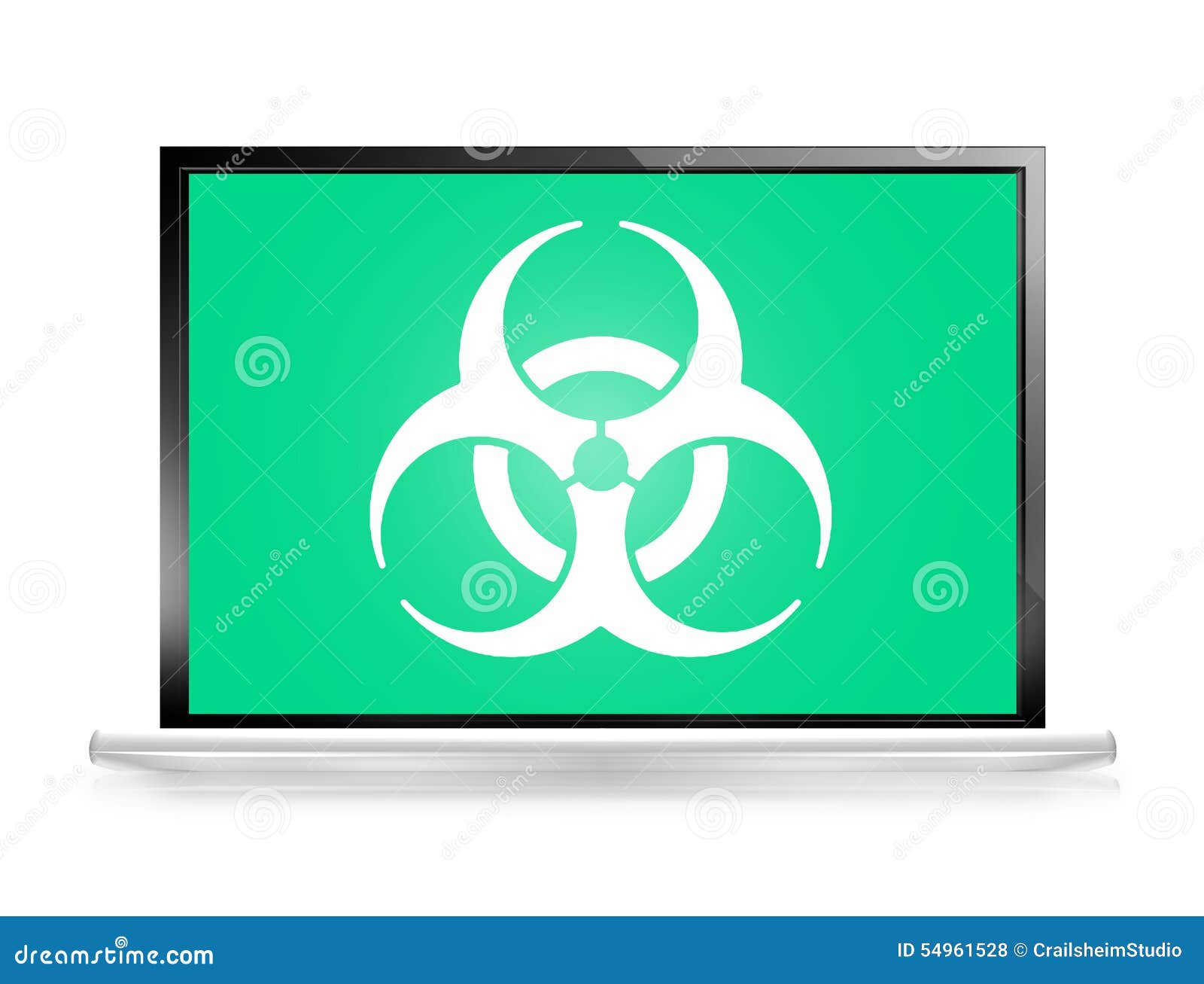 Alert Computer Screen Biohazard Stock Illustration - Illustration of ...