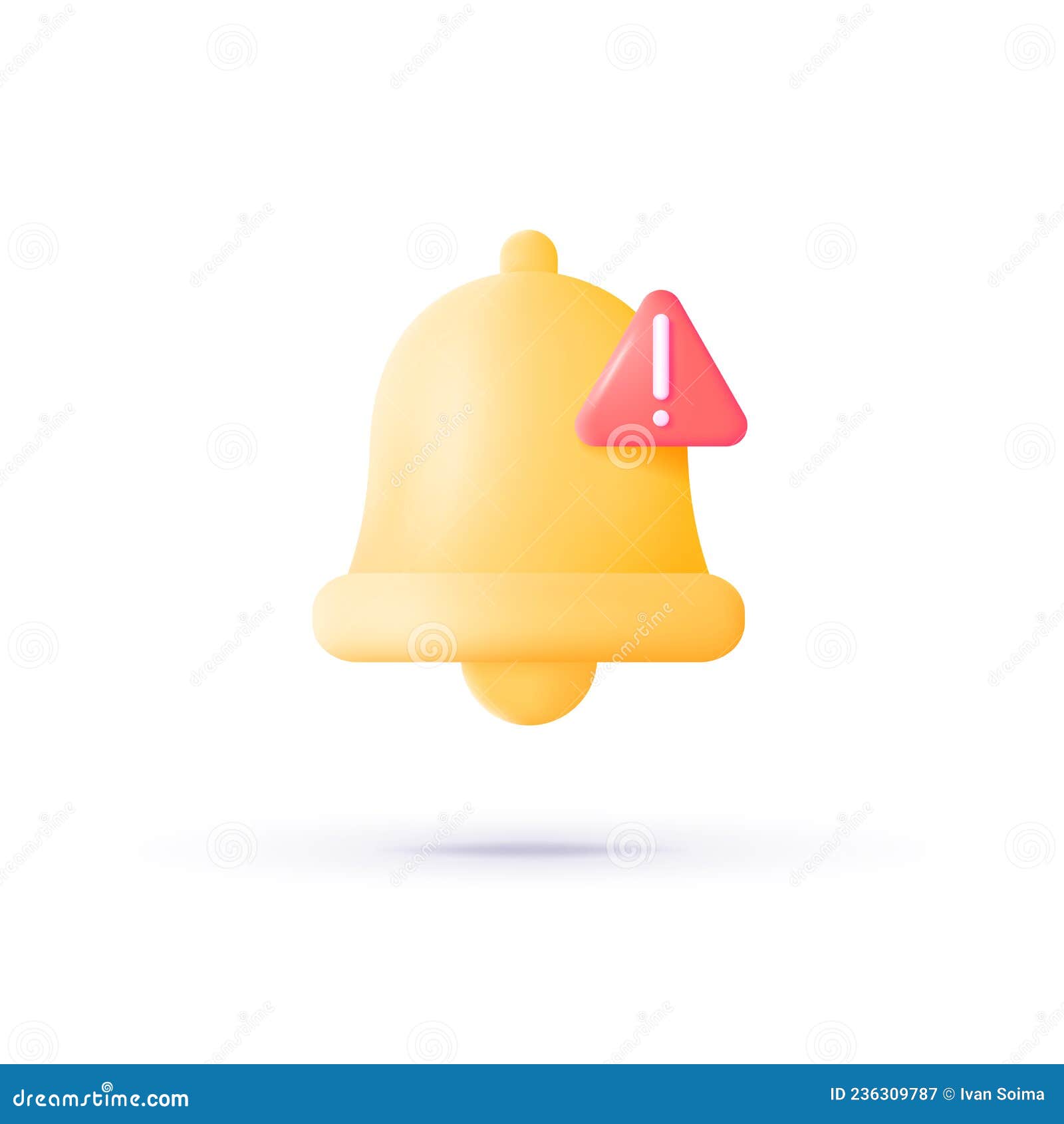 Alert in 3d Style. 3d Render Vector. Message Notification Icon. Social ...