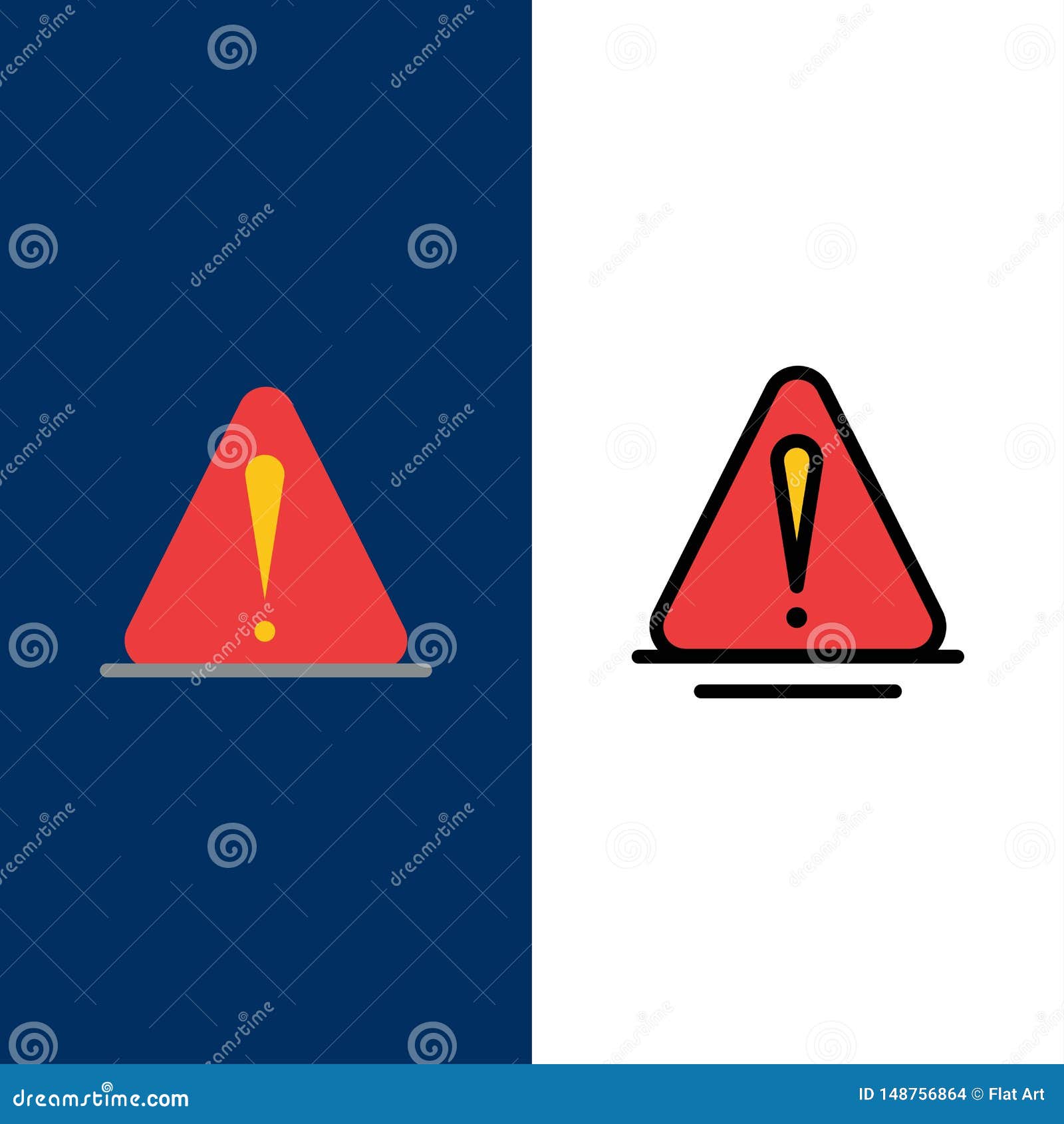 Alert, Danger, Warning, Logistic Icons. Flat and Line Filled Icon Set Vector Blue Background ...