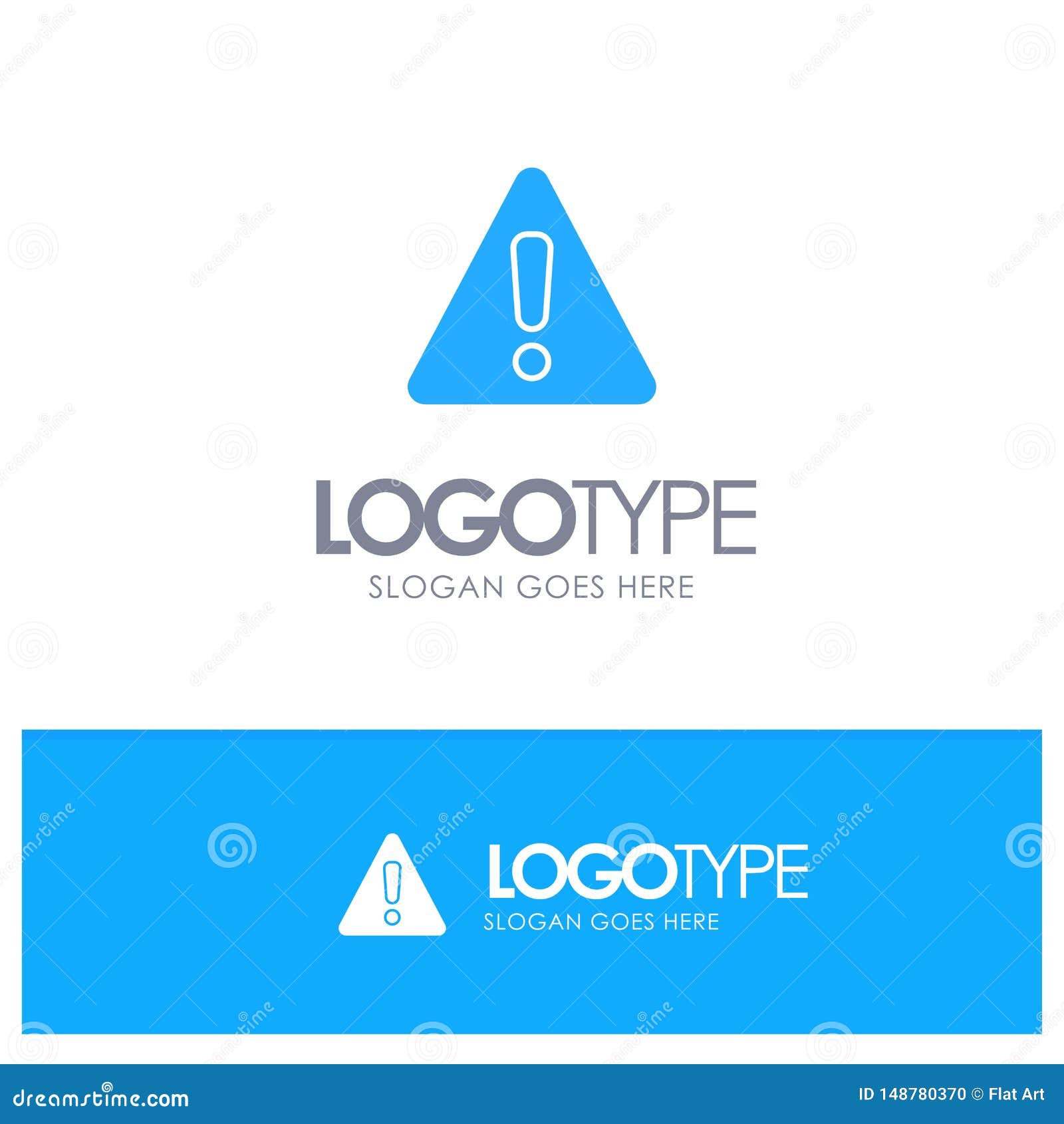 Alert, Danger, Warning, Sign Blue Solid Logo with Place for Tagline ...