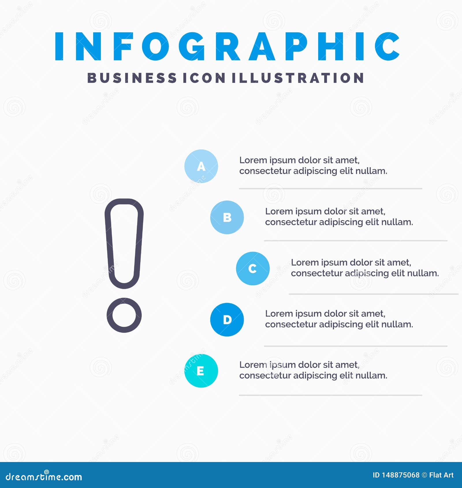 Alert, Danger, Warning, Sign Line Icon with 5 Steps Presentation ...