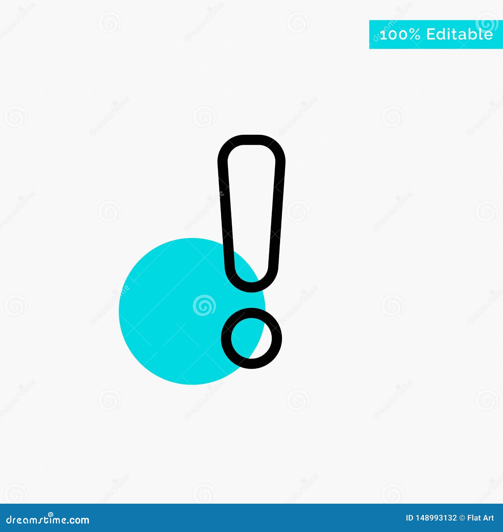 Alert, Danger, Warning, Sign Turquoise Highlight Circle Point Vector ...