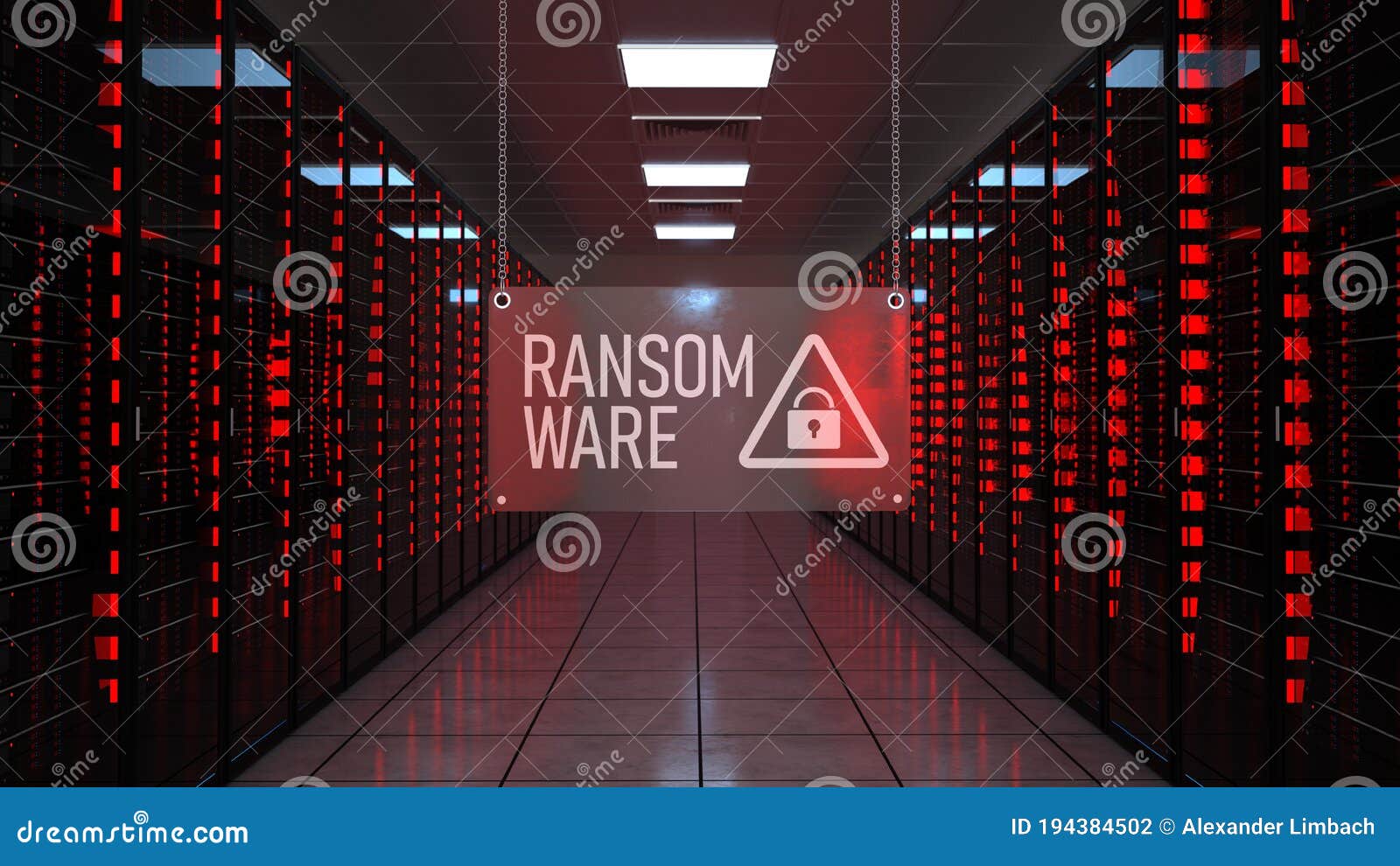 Alert Data Center Ransomware Stock Illustration - Illustration of ...
