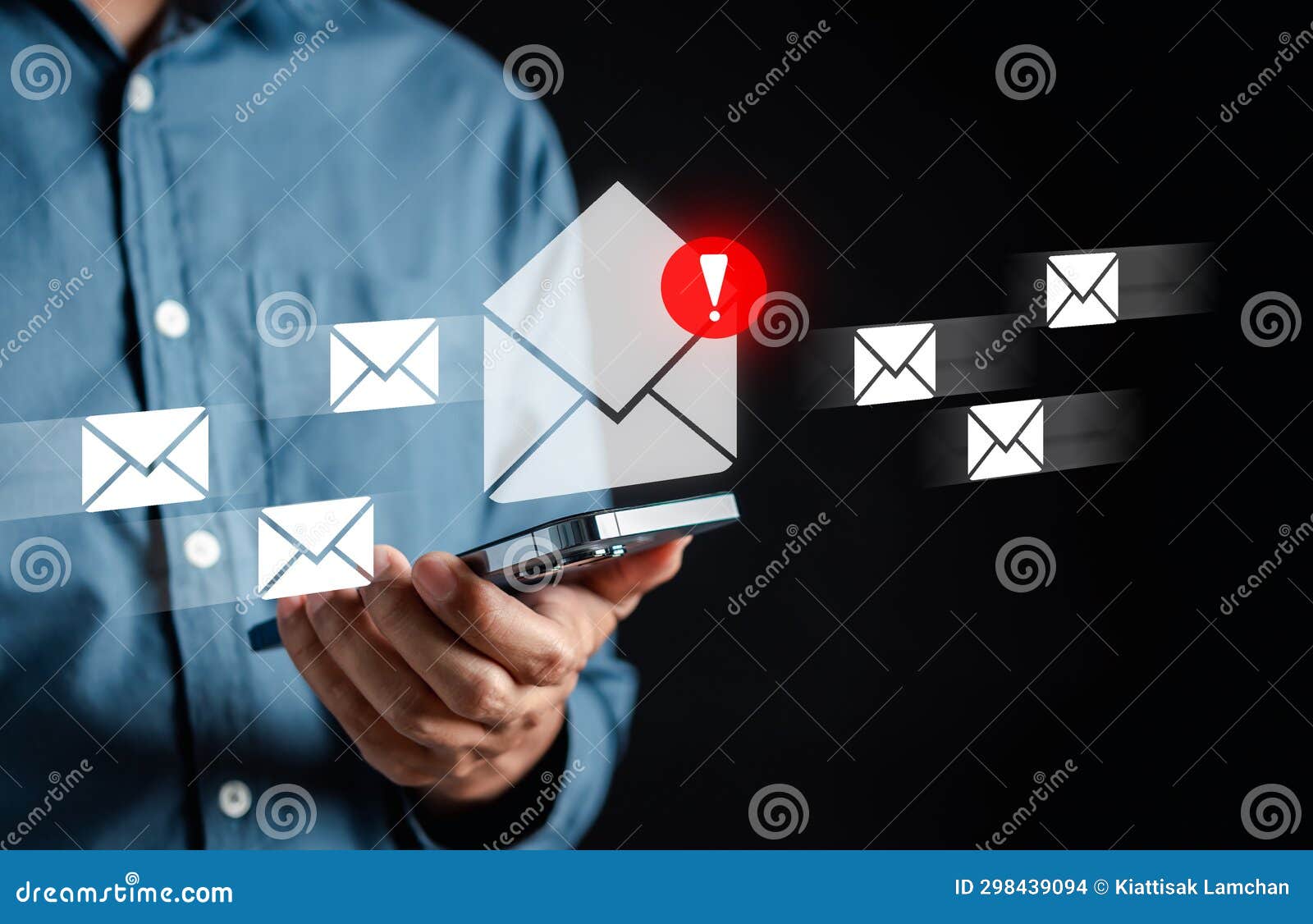 Alert Email Inbox and Spam Virus with Warning Caution for Notification ...