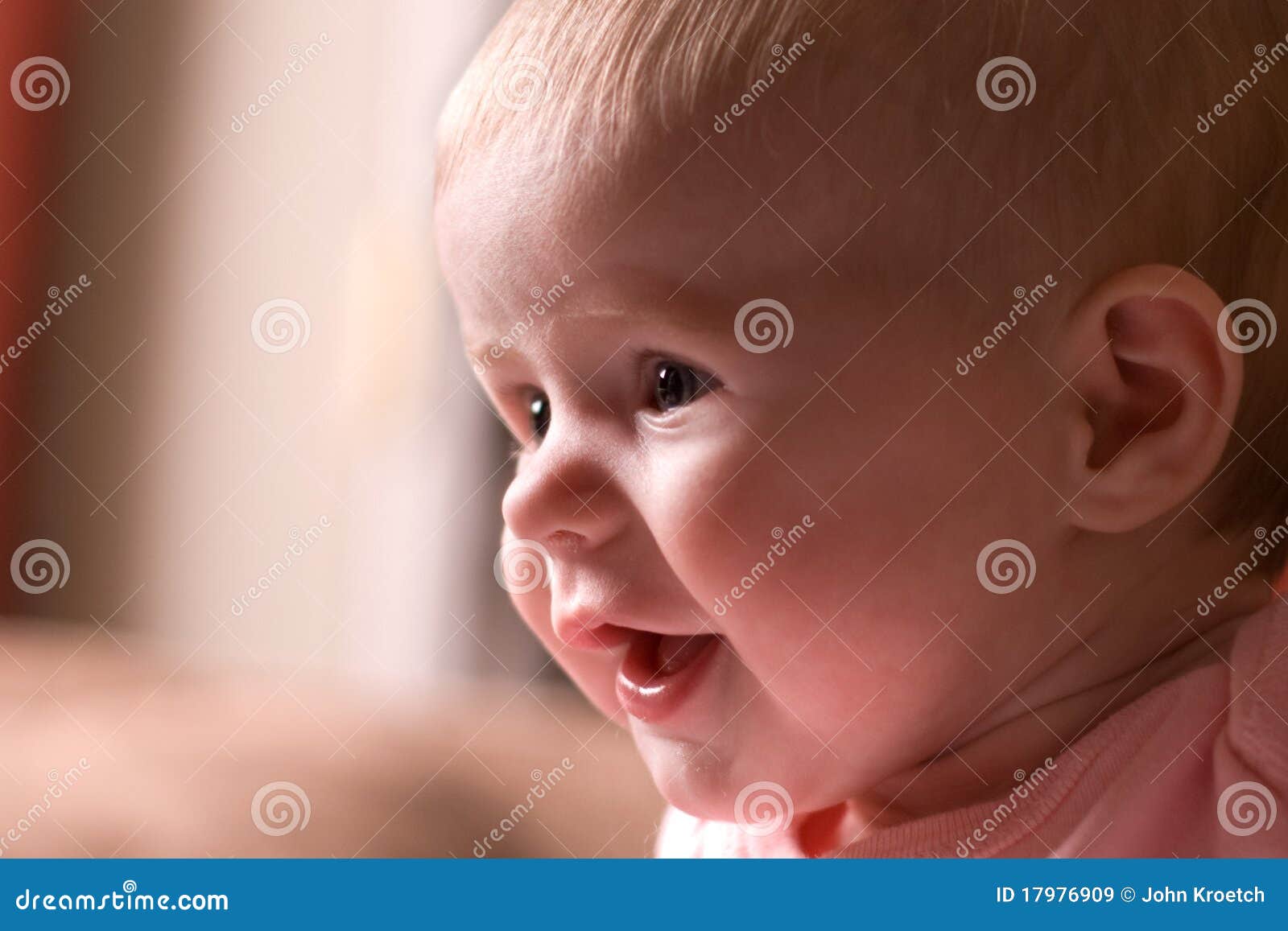 Alert and Happy Baby Girl stock image. Image of pink - 17976909