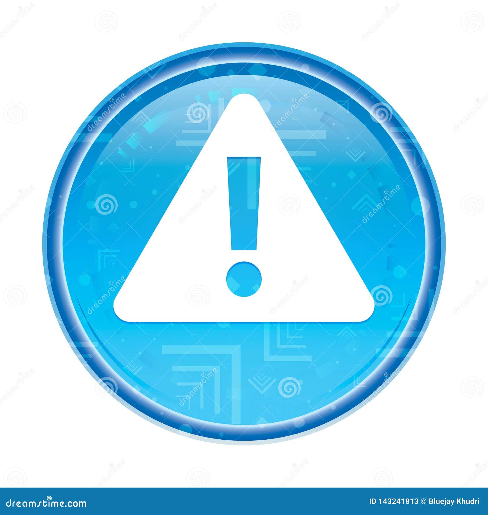 Alert Icon Floral Blue Round Button Stock Illustration - Illustration ...