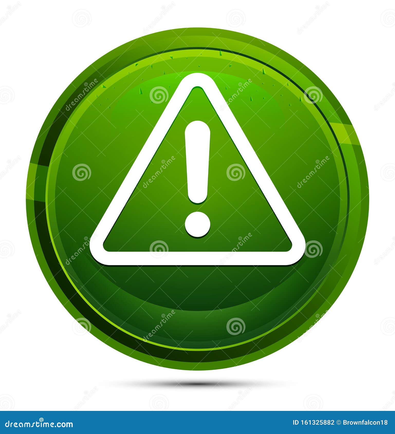 Alert Icon Glassy Green Round Button Illustration Stock Vector ...