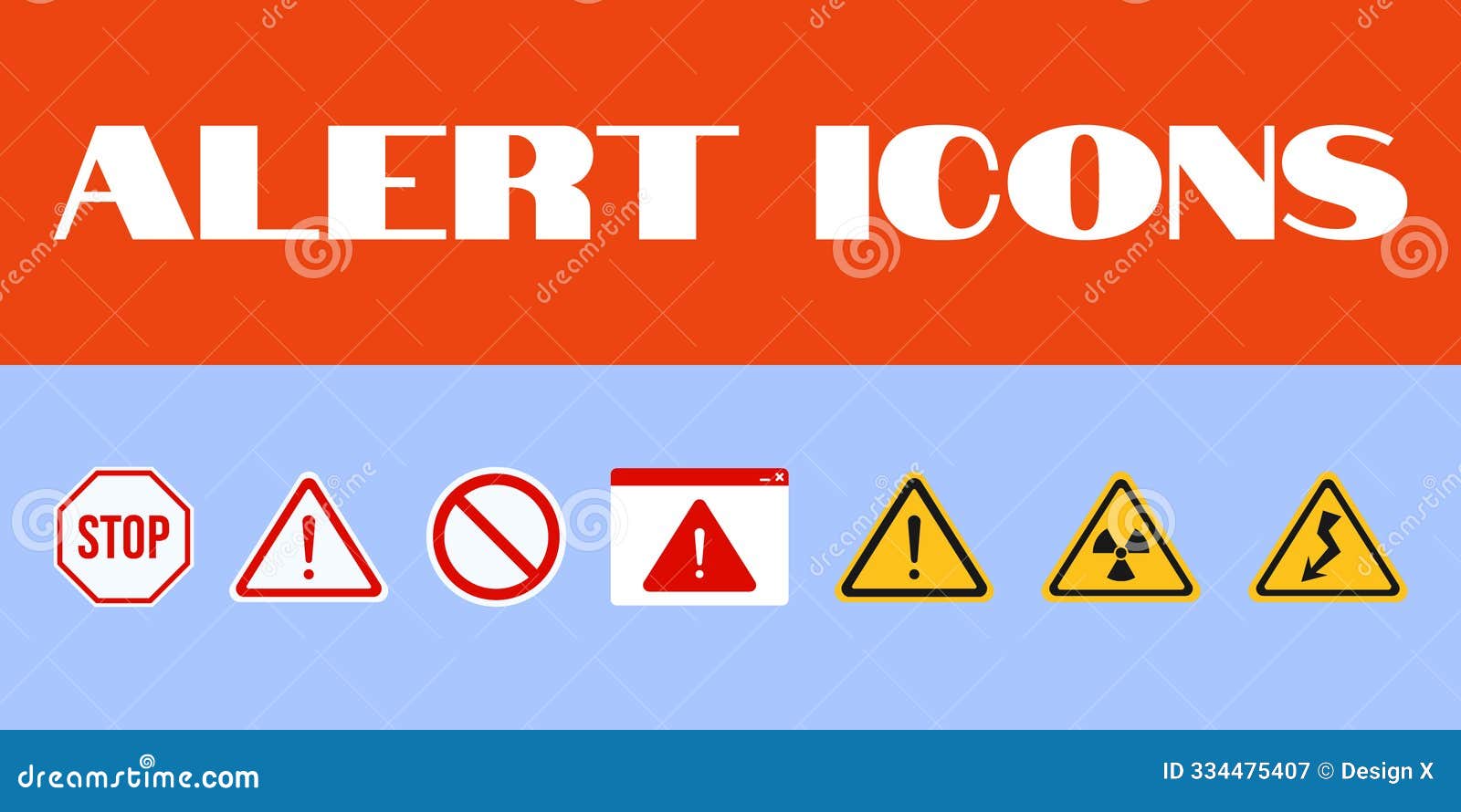 Alert Icons Set Vector. Warning Signs Vector Icons Stock Vector ...