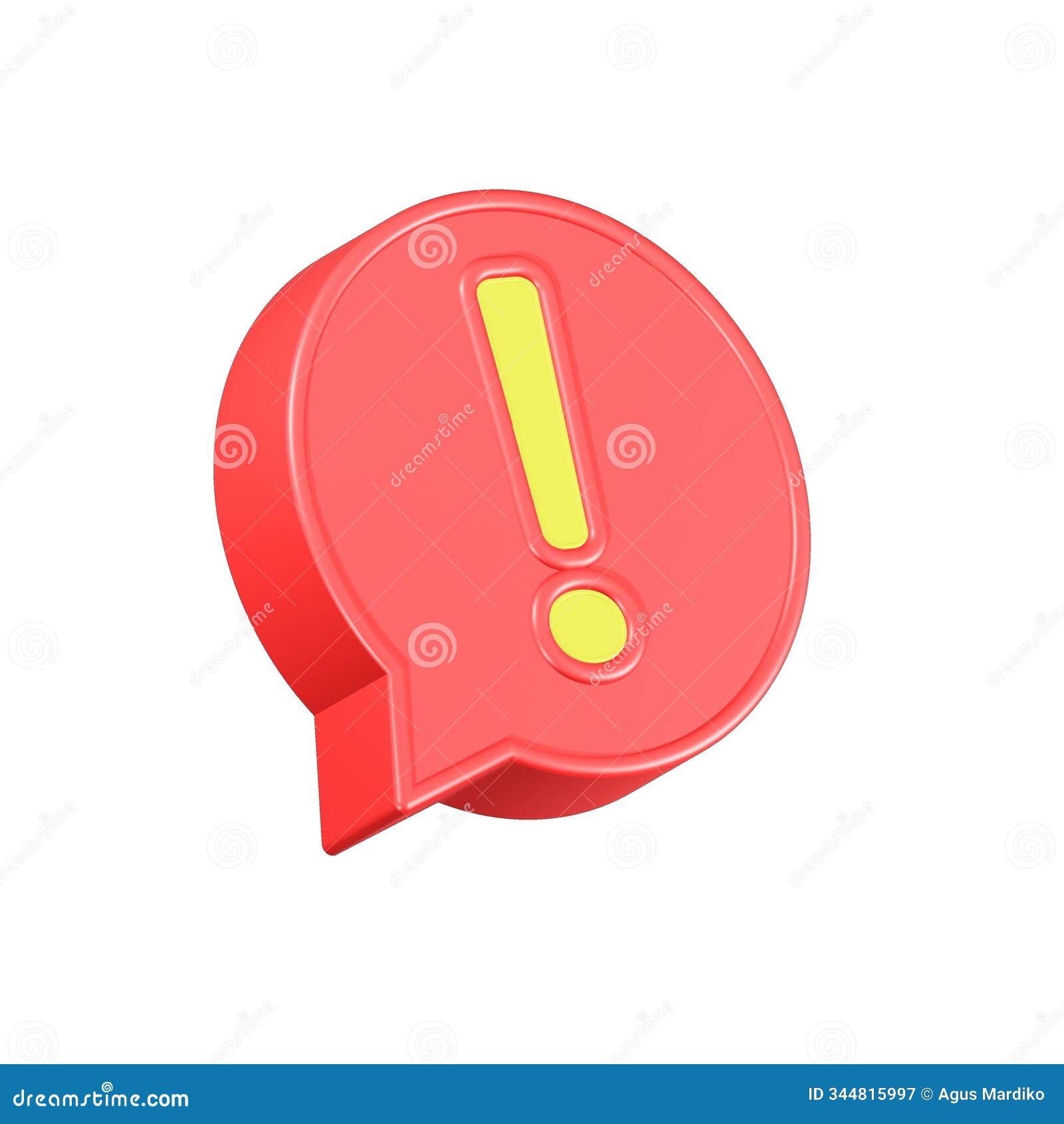 3d Red Danger Attention Bell or Red Emergency Notifications Alert on ...