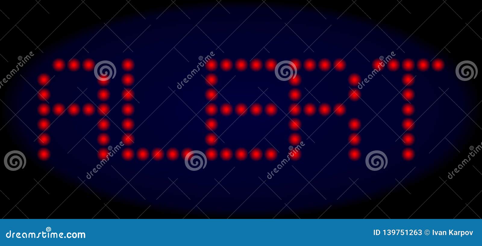 ALERT Led Style Caption with Glowing Dots Stock Vector - Illustration ...