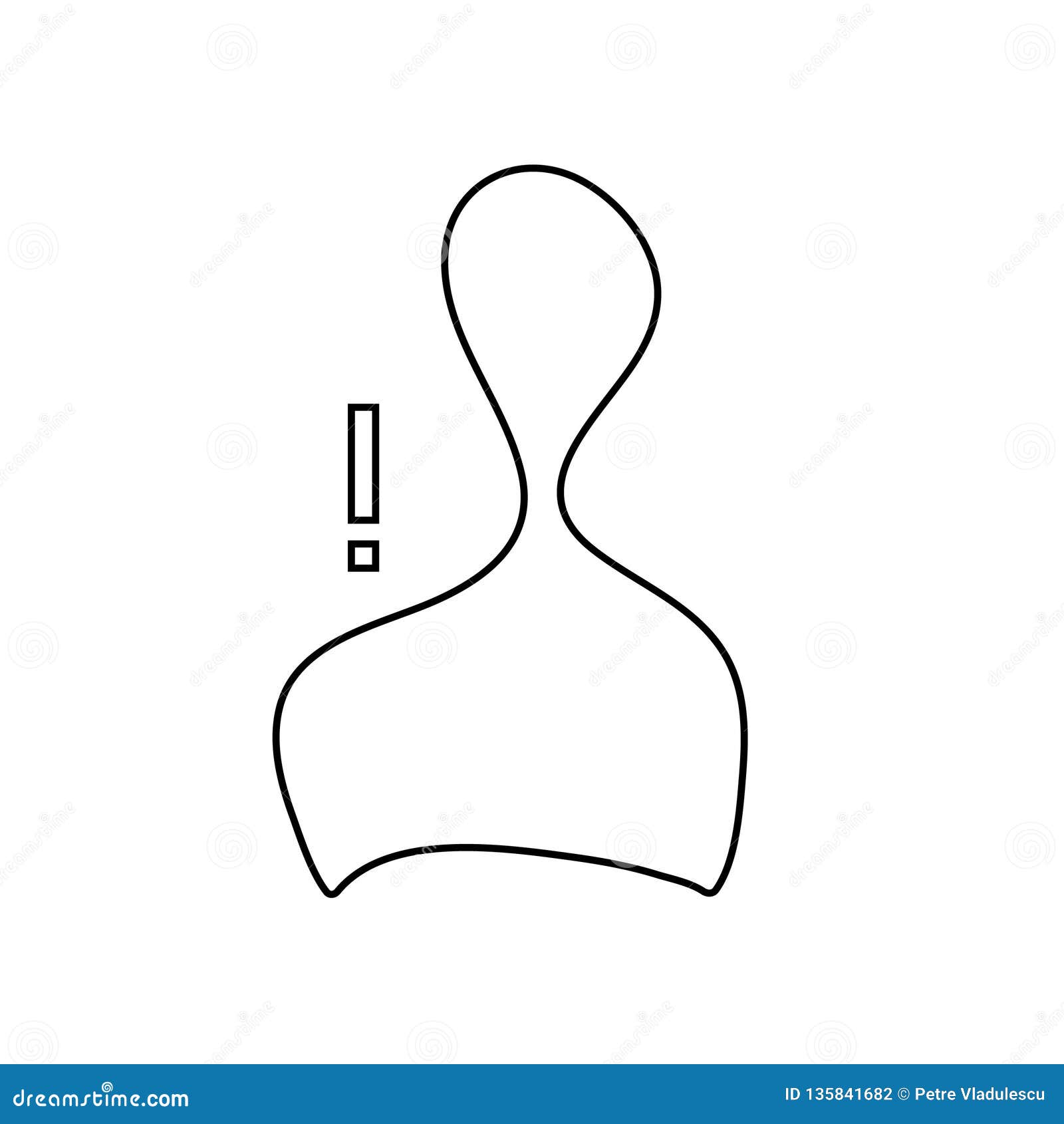 Alert Man User Outline Icon Vector Stock Vector - Illustration of team ...
