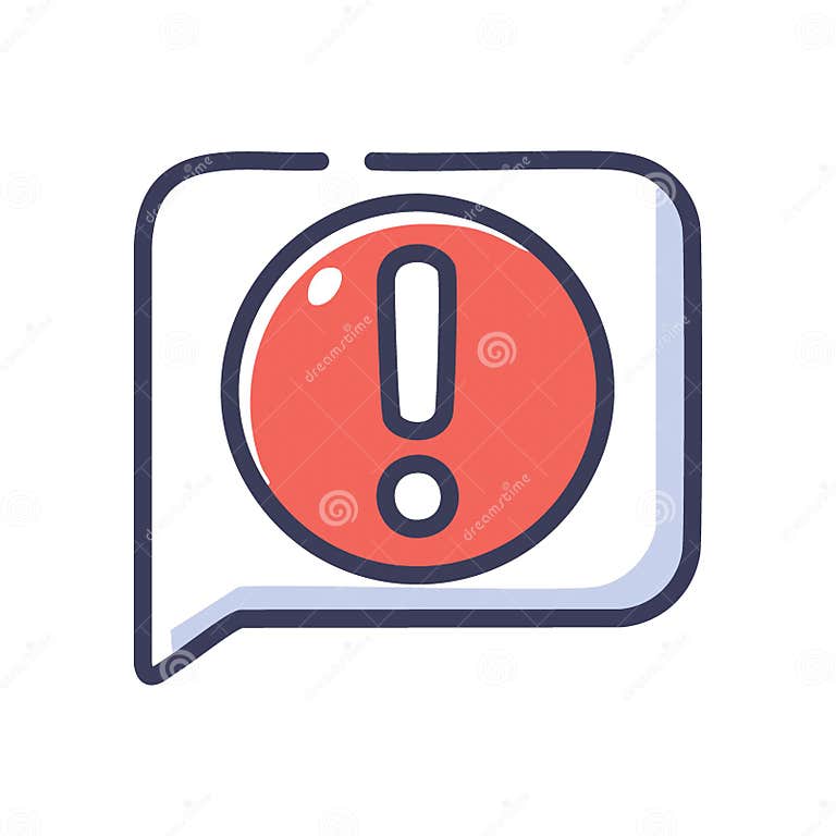 Alert Message Icon. Red Circle with Exclamation Mark in a Speech Bubble ...