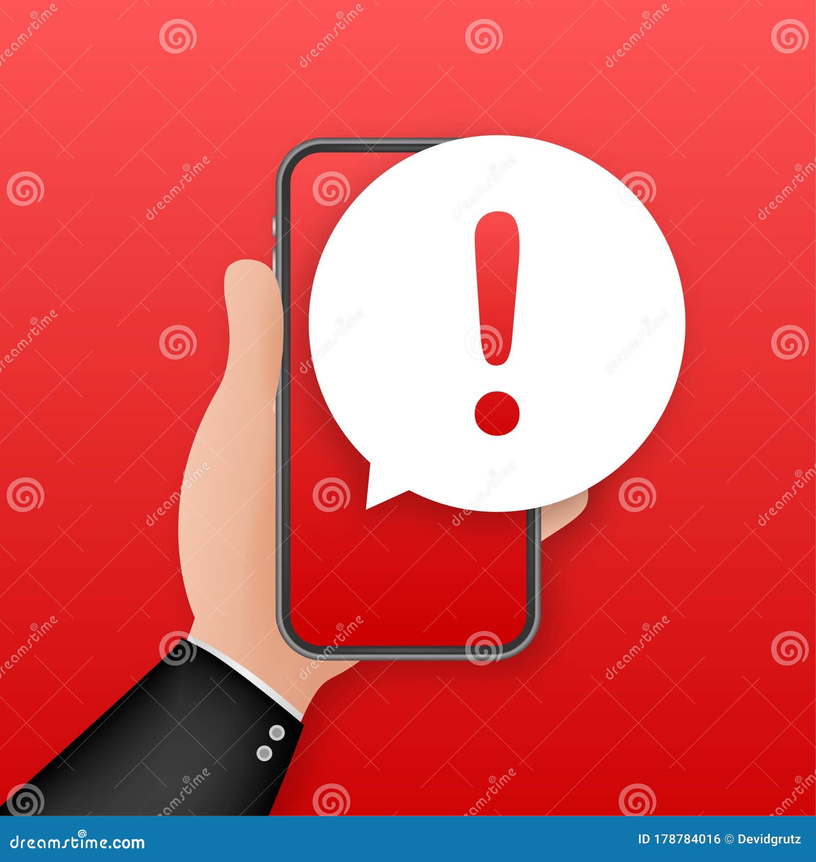Alert Message Mobile Notification. Danger Error Alerts, Smartphone ...