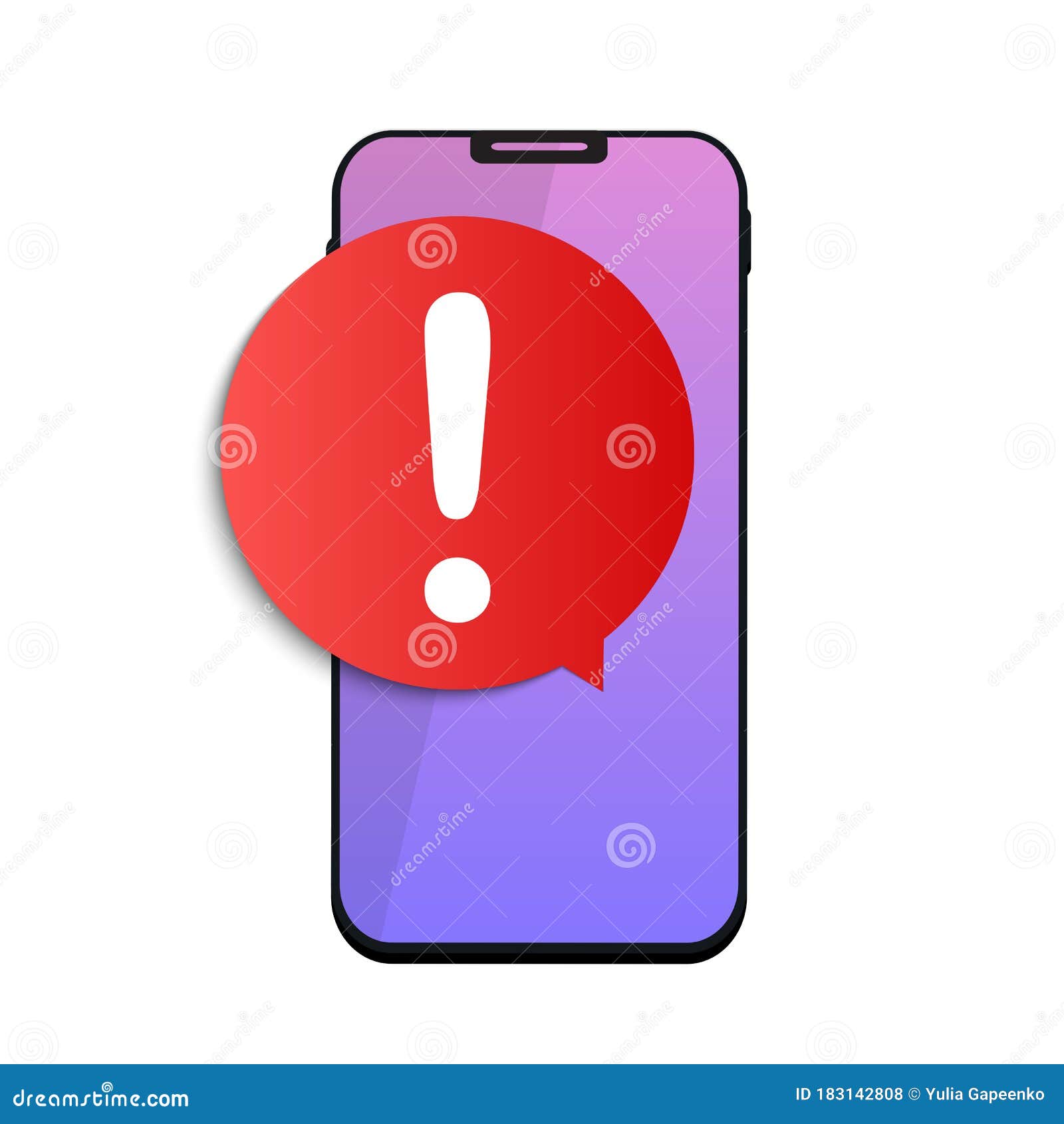 Alert Message Mobile Notification on the Smartphone Screen Concept ...