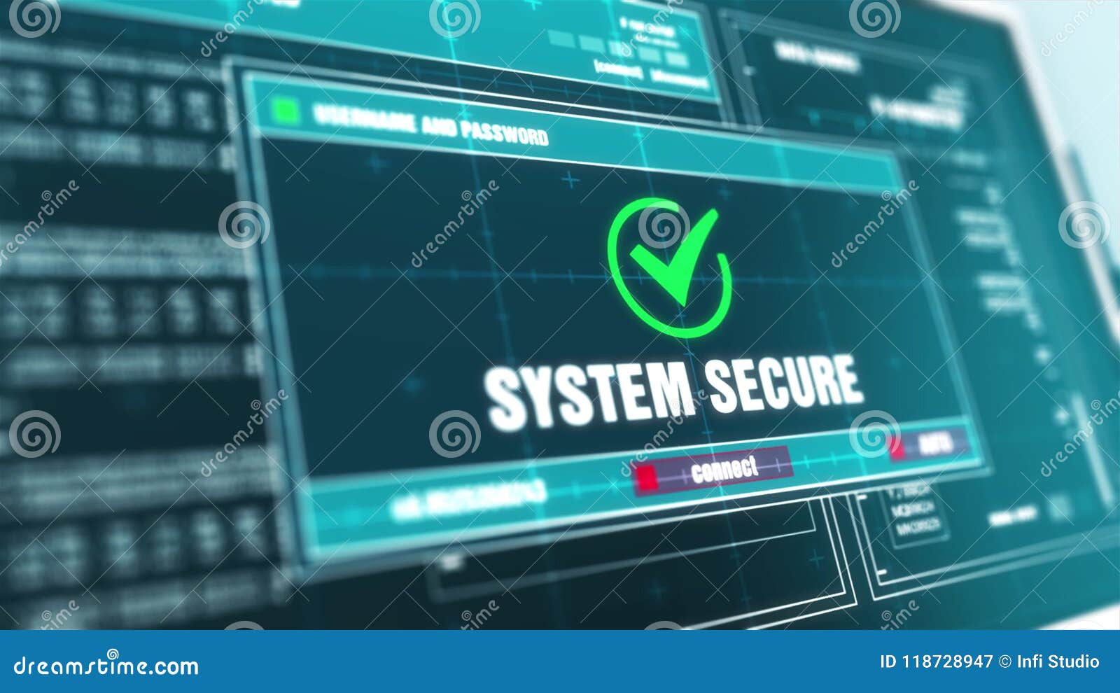 System Secure Warning System Security Alert on Computer Screen Stock ...