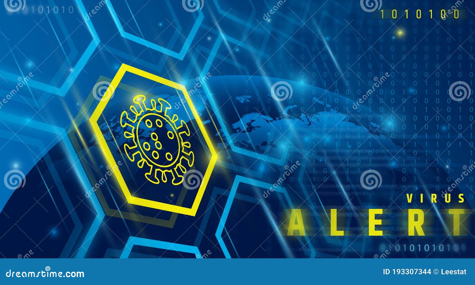 Alert Message Of Virus Detected Scanning And Identifying Computer Virus Inside Binary Code