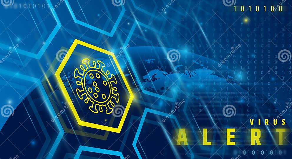 Alert Message of Virus Detected. Scanning and Identifying Computer Virus Inside Binary Code ...