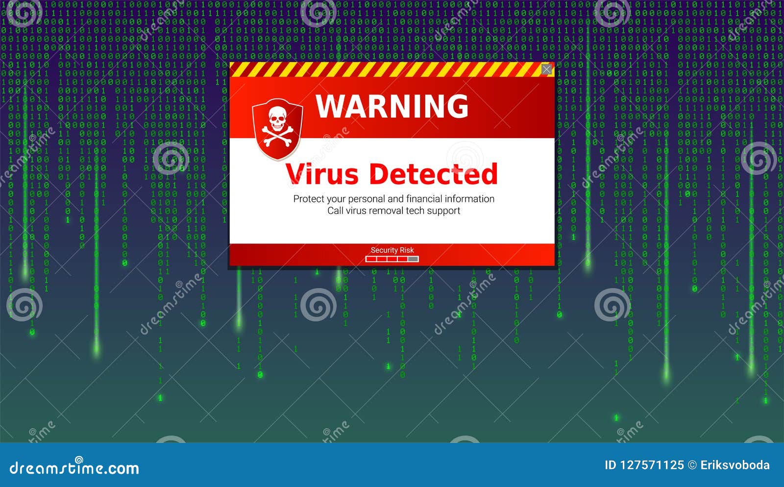 Alert Message Of Virus Detected Scanning And Identifying Computer Virus Inside Binary Code 6314