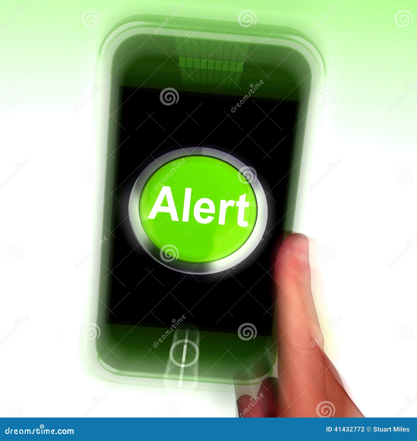 Alert Mobile Shows Alerting Notification or Reminder Stock Illustration ...