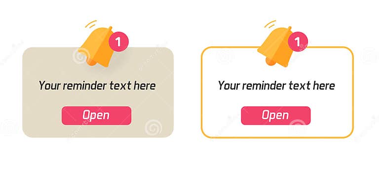 Alert Notice Ui Ux Reminder Notification Element Vector Graphic ...
