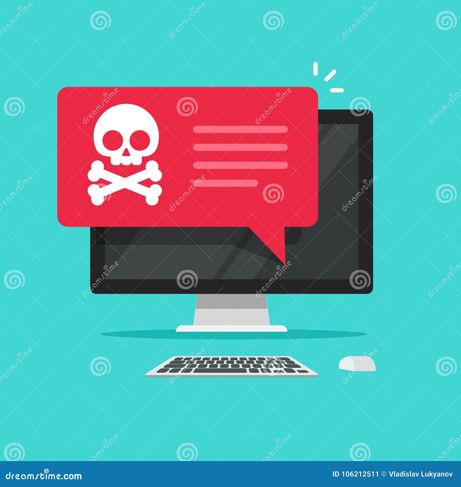 Alert Notification on Desktop Computer Vector, Malware Concept, Spam ...