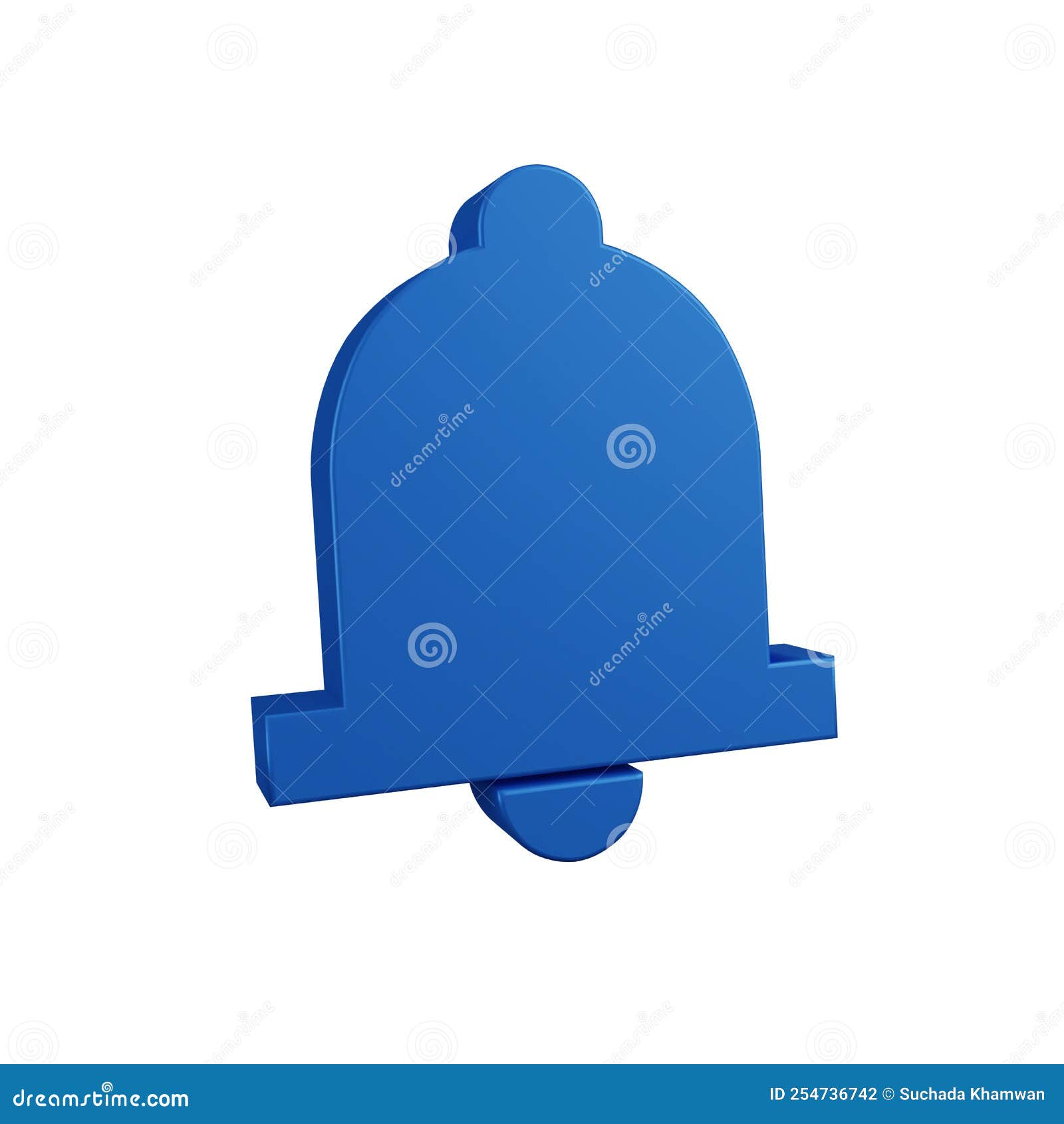 Alert, Notification Icon Isolated on White Background. 3D Illustration ...