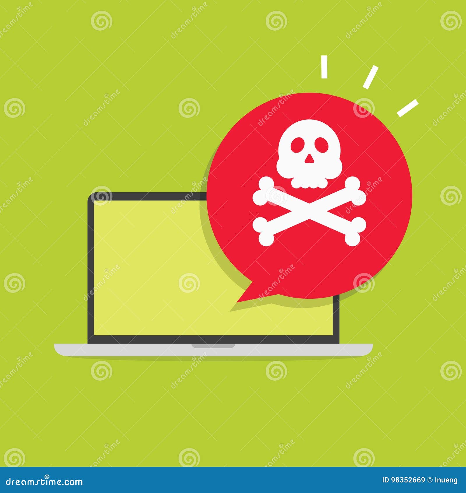 Alert Notification on Laptop Computer Stock Vector - Illustration of ...