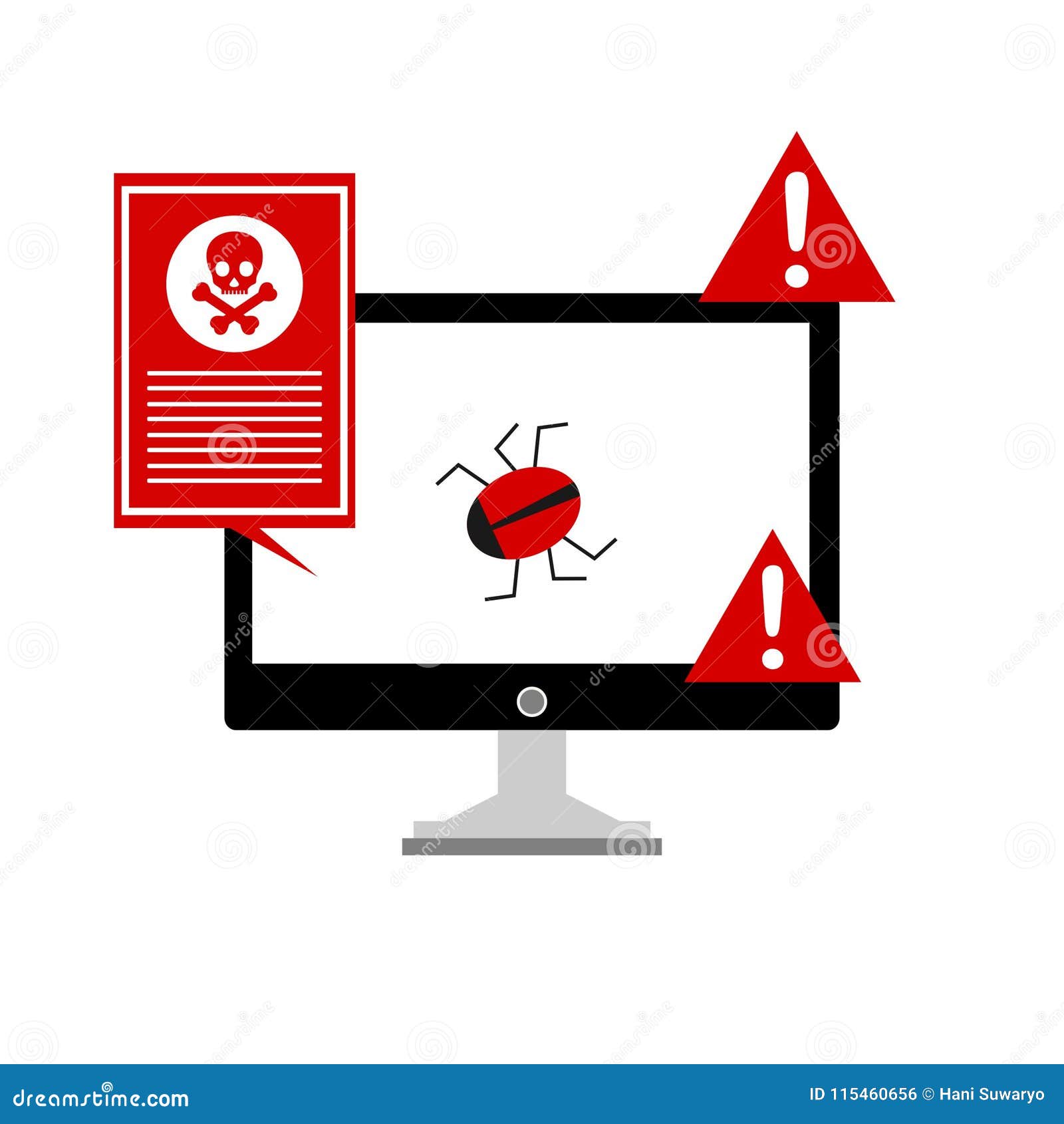 Alert Notification on Laptop Computer Vector, Malware Concept, Spam ... Alert Notification on Laptop Computer Vector, Malware Concept, Spam ...