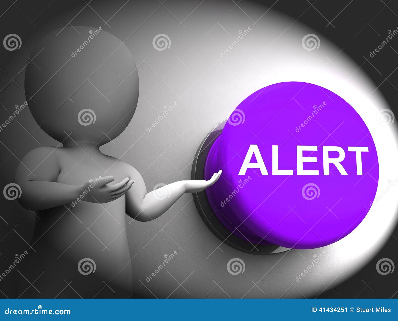 Alert Pressed Shows Warning Hazard or Notice Stock Illustration ...