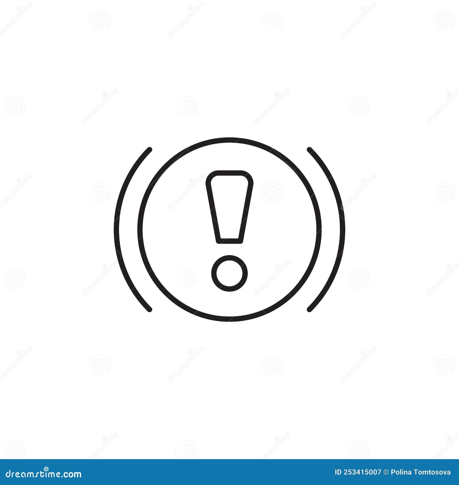 Alert, Risk Sign Line Icon. Caution, Warning, Exclamation Mark Thin ...