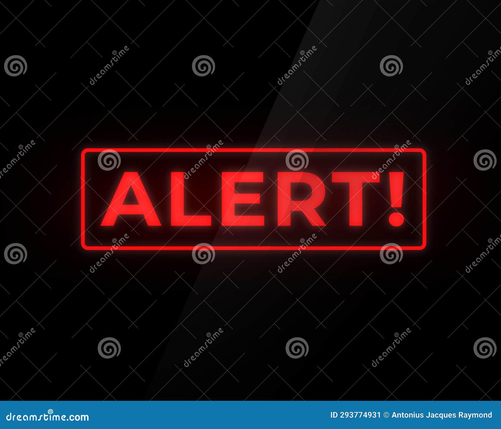 Alert Sign in Red Colour Light Text Effect Stock Illustration ...