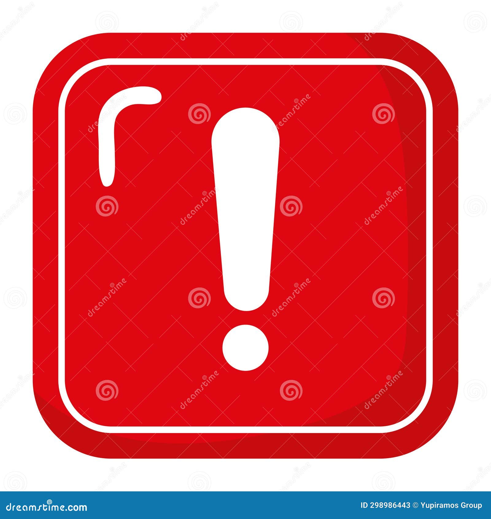 Alert symbol red square stock illustration. Illustration of attention ...
