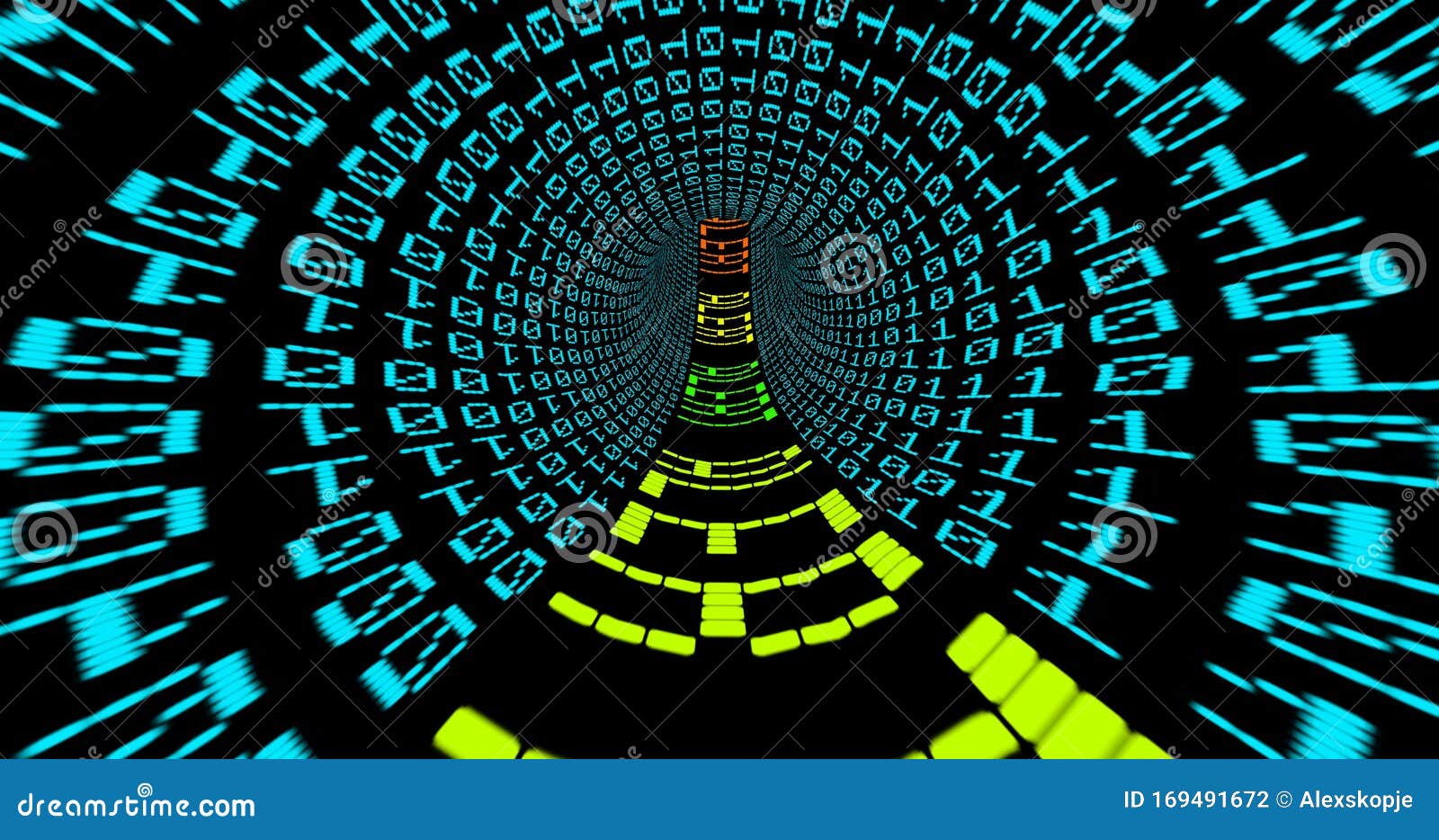 Alert Text in Matrix Tunnel Stock Illustration - Illustration of banner ...