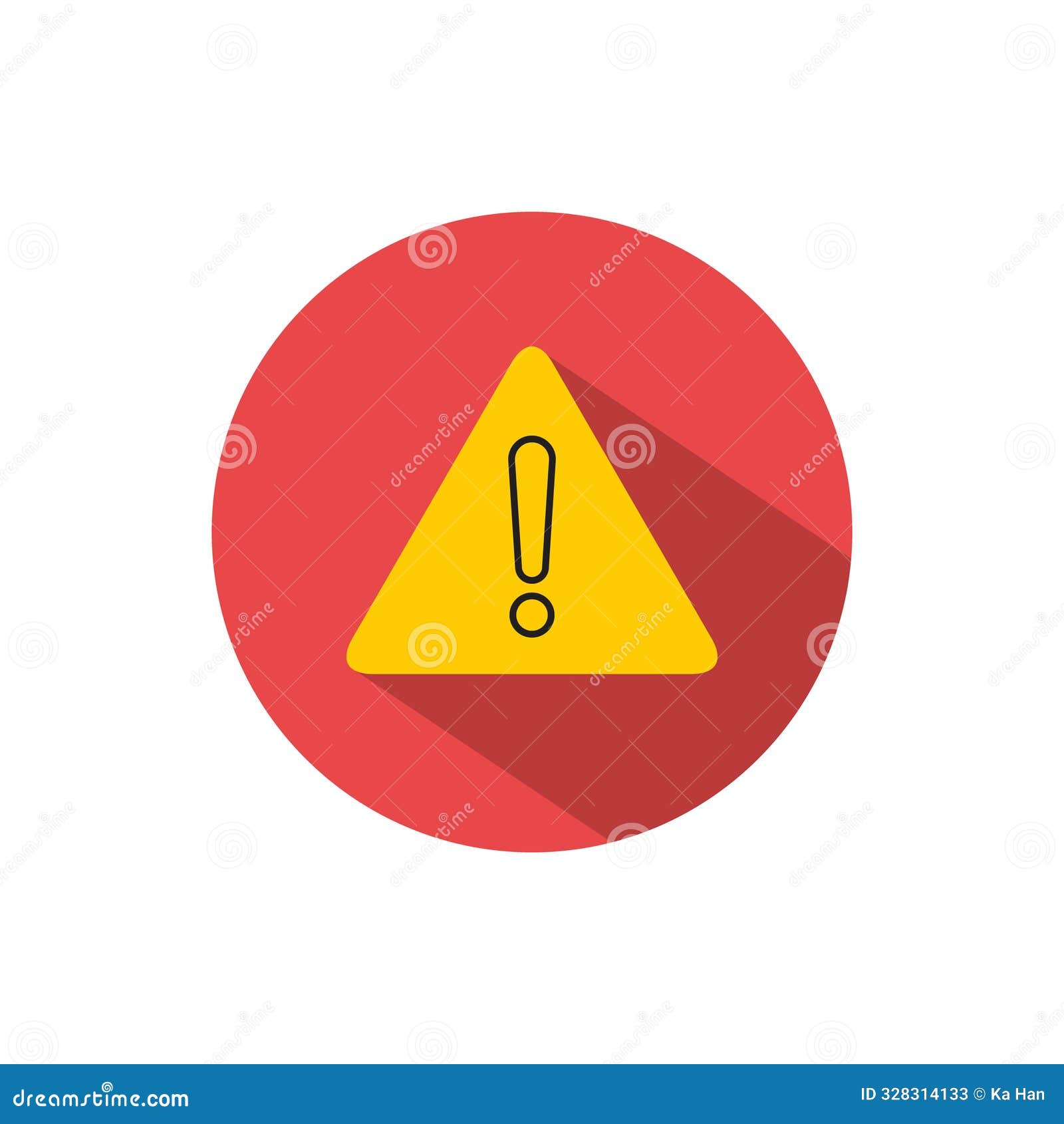 Alert Warning Icon with Long Shadow. Exclamation Mark Line Sign Symbol ...