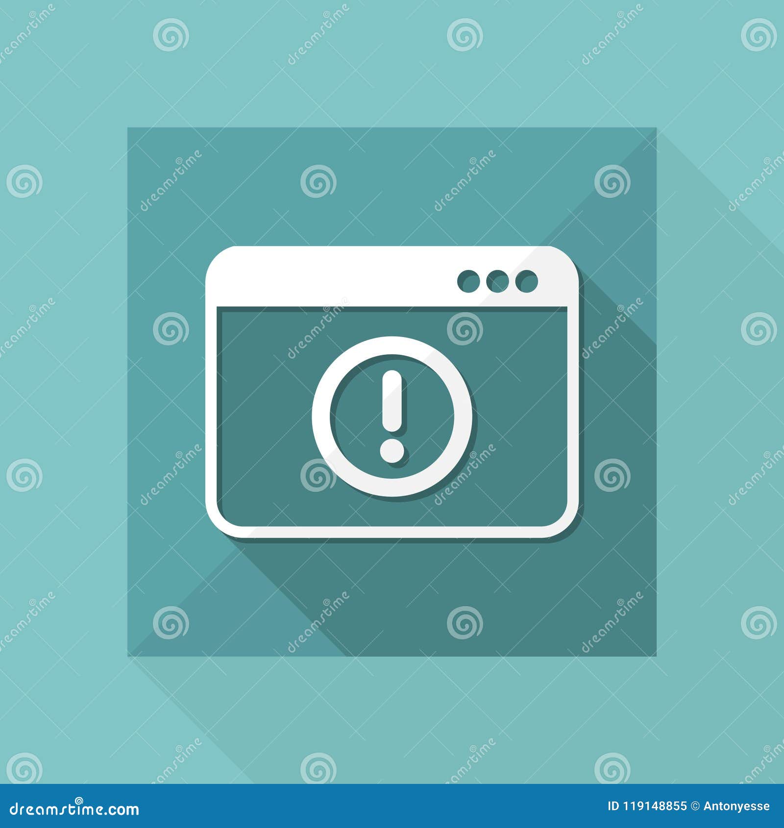 Alert Window - Flat Minimal Icon Stock Vector - Illustration of page ...