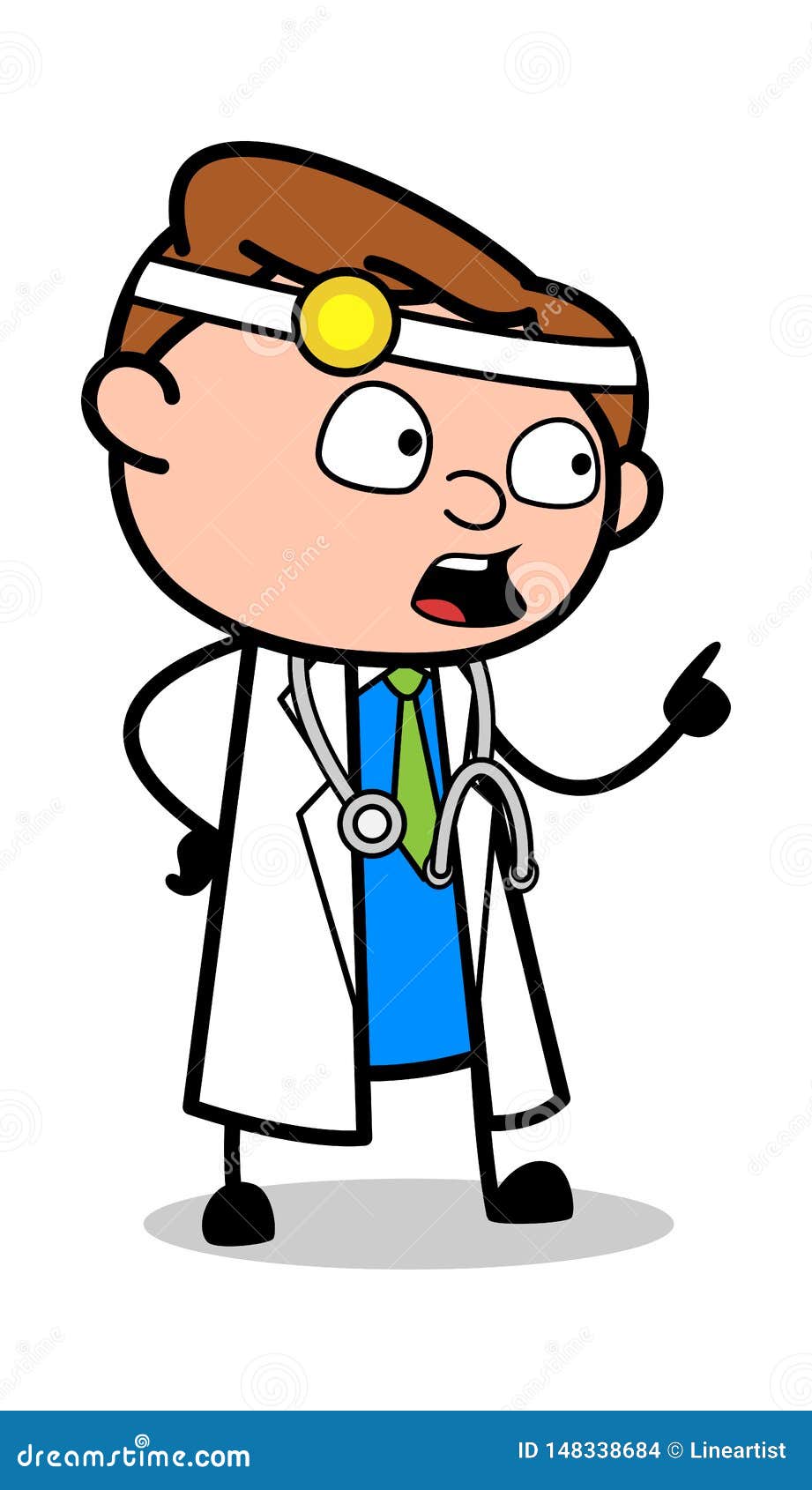 Alerting while Talking - Professional Cartoon Doctor Vector ...