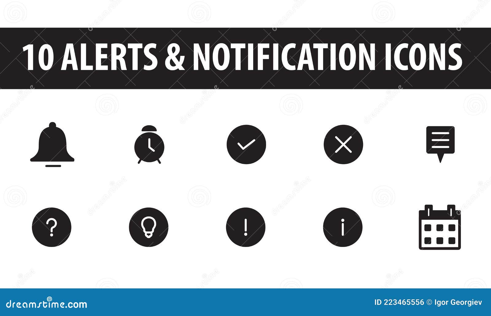 10 Alerts & Notification Icons Stock Vector - Illustration of camera ...