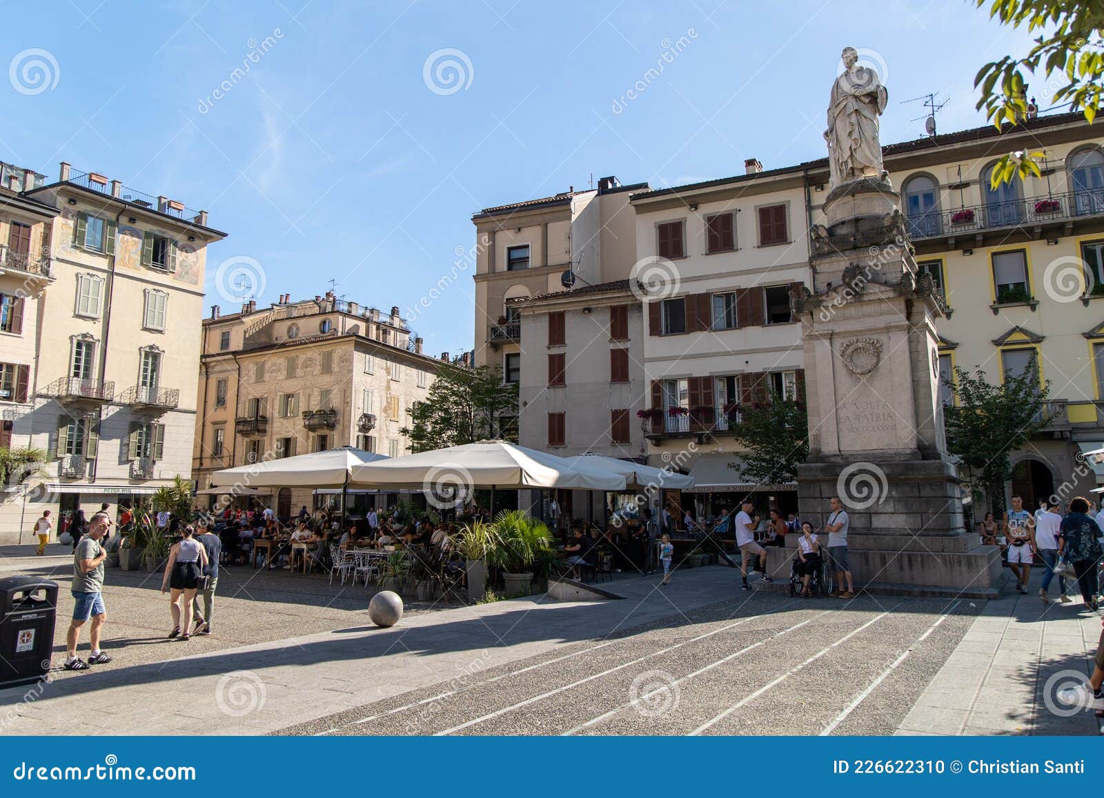 Alessandro Volta Square Como Italy Editorial Image - Image of tourist ...