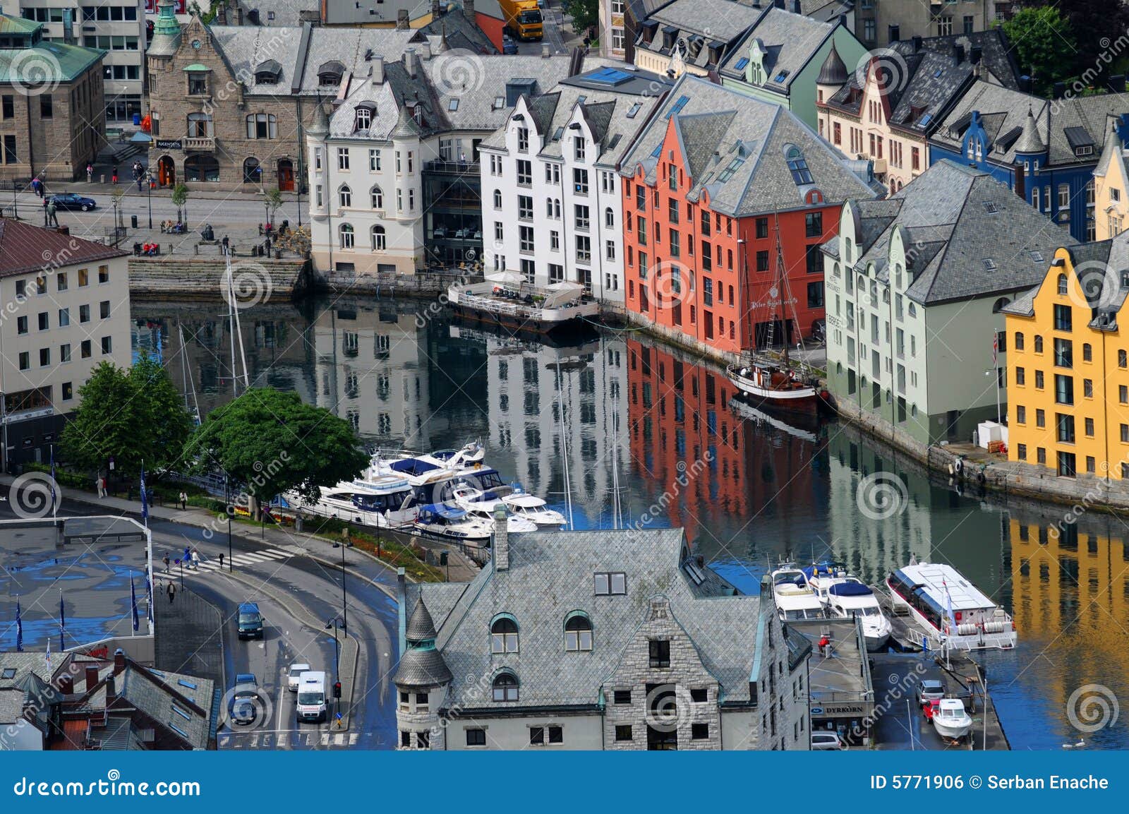 Alesund in Norway stock photo. Image of buildings, birdseye - 5771906