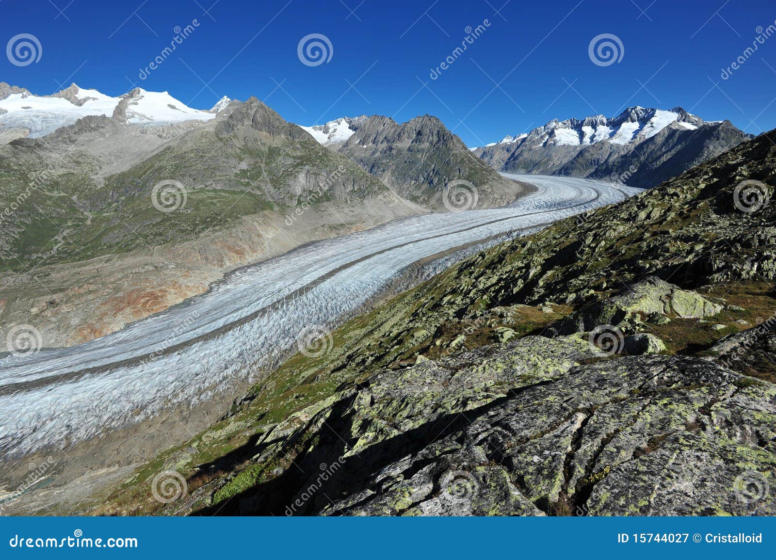 Aletsch Glacier stock image. Image of glacier, peak, summit - 15744027