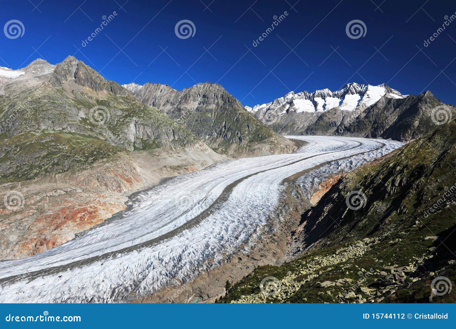 Aletsch Glacier stock photo. Image of switzerland, white - 15744112