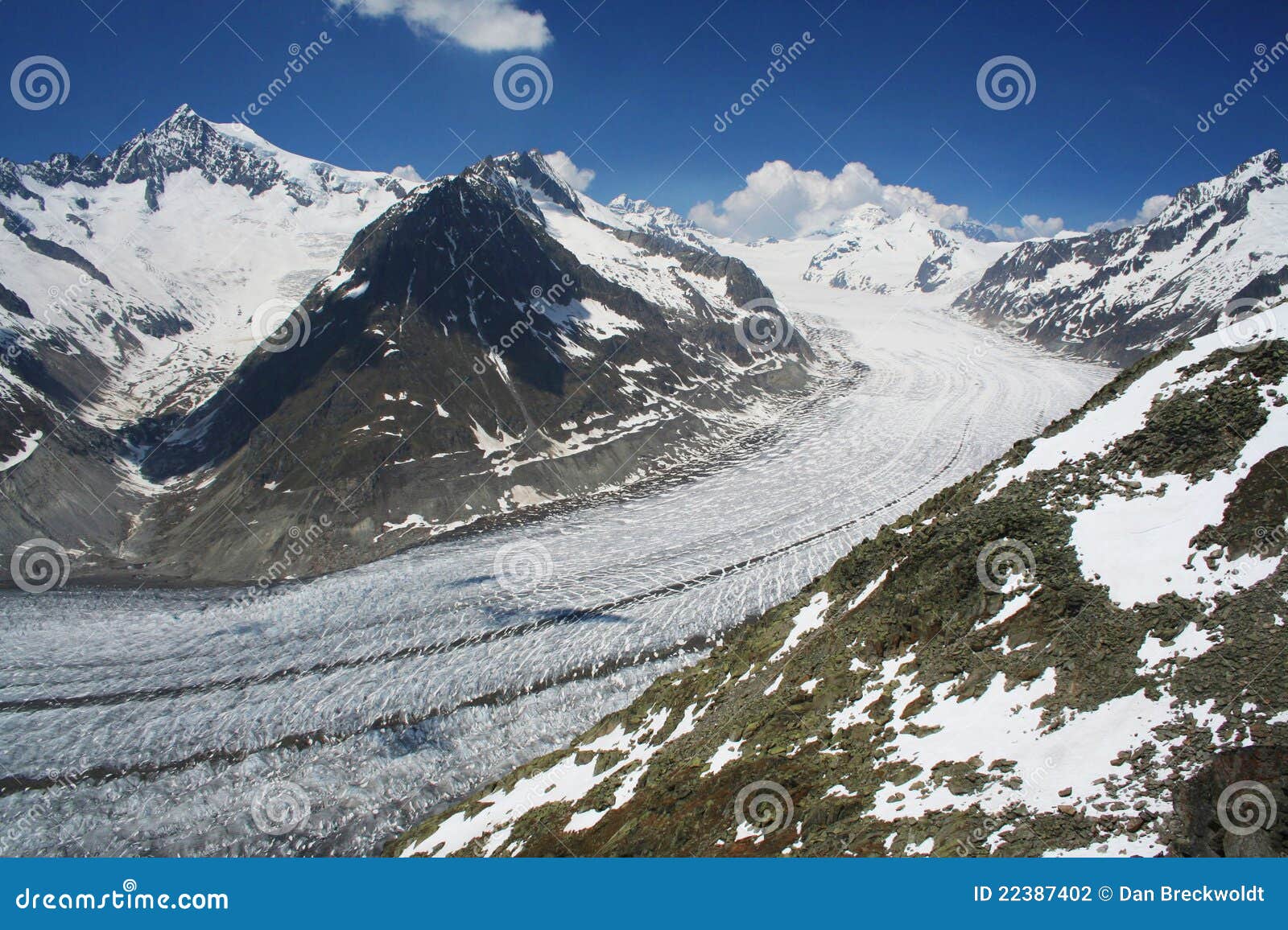 The Aletsch Glacier stock photo. Image of snow, alps - 22387402