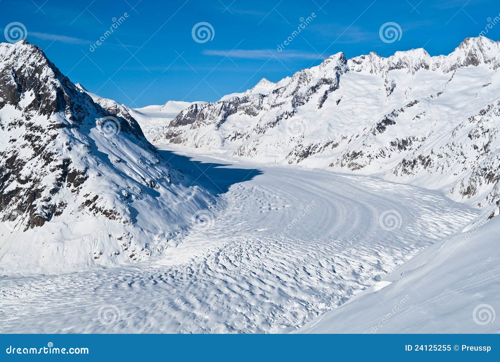 Aletsch Glacier in Winter stock image. Image of cold - 24125255