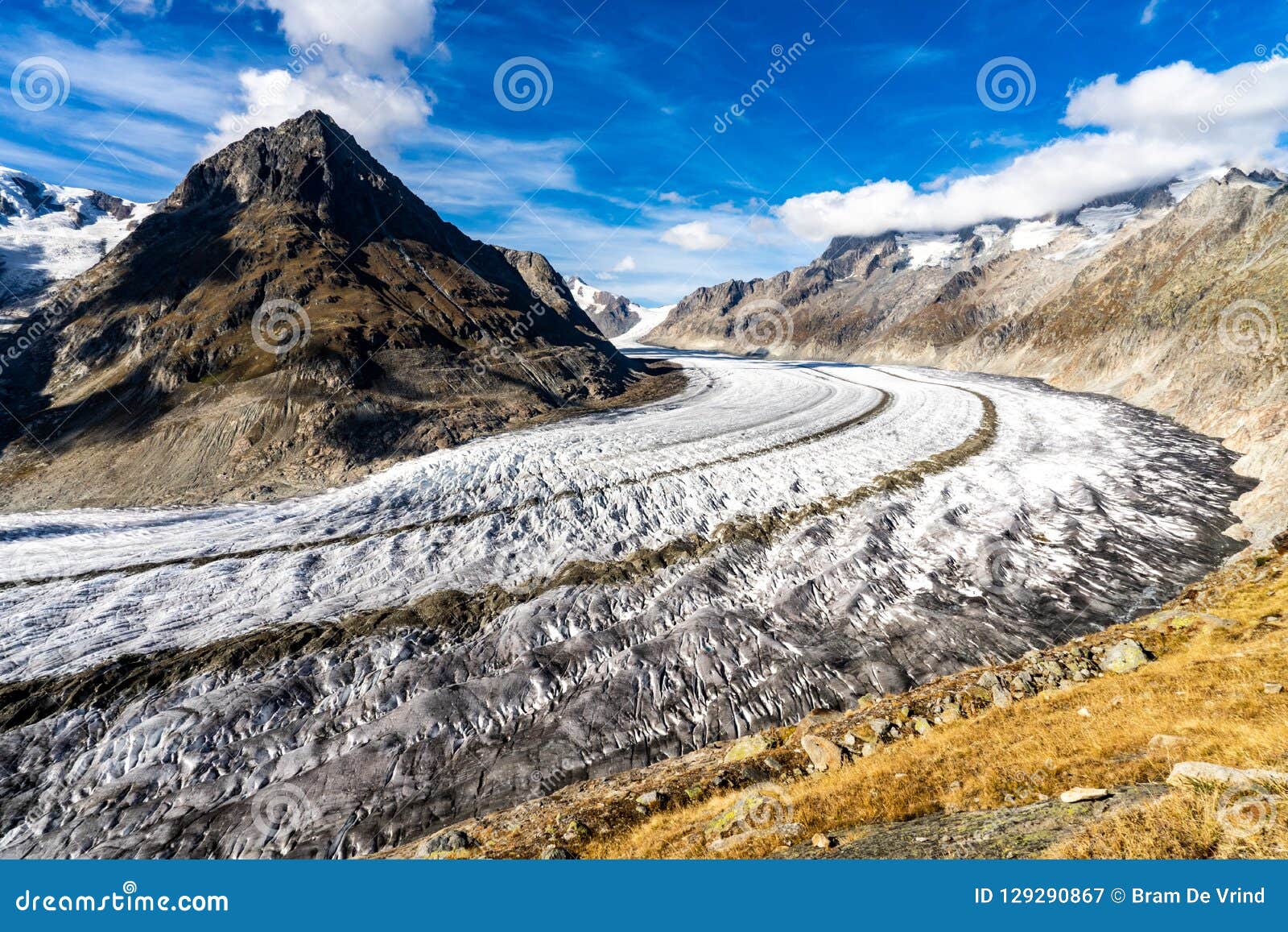 Aletsch-Gletscher in Den Alpen in Der Schweiz Stockbild - Bild von ...