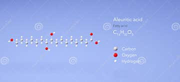 Aleuritic Acid Molecule, Molecular Structures, Fatty Acid, 3d Model ...