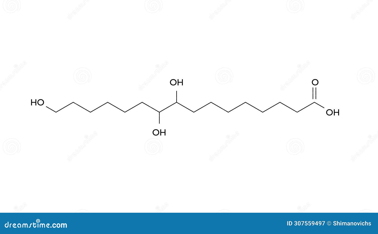 3D Image Of Fatty Alcohol Dodecanol Skeletal Formula Royalty-Free Stock ...