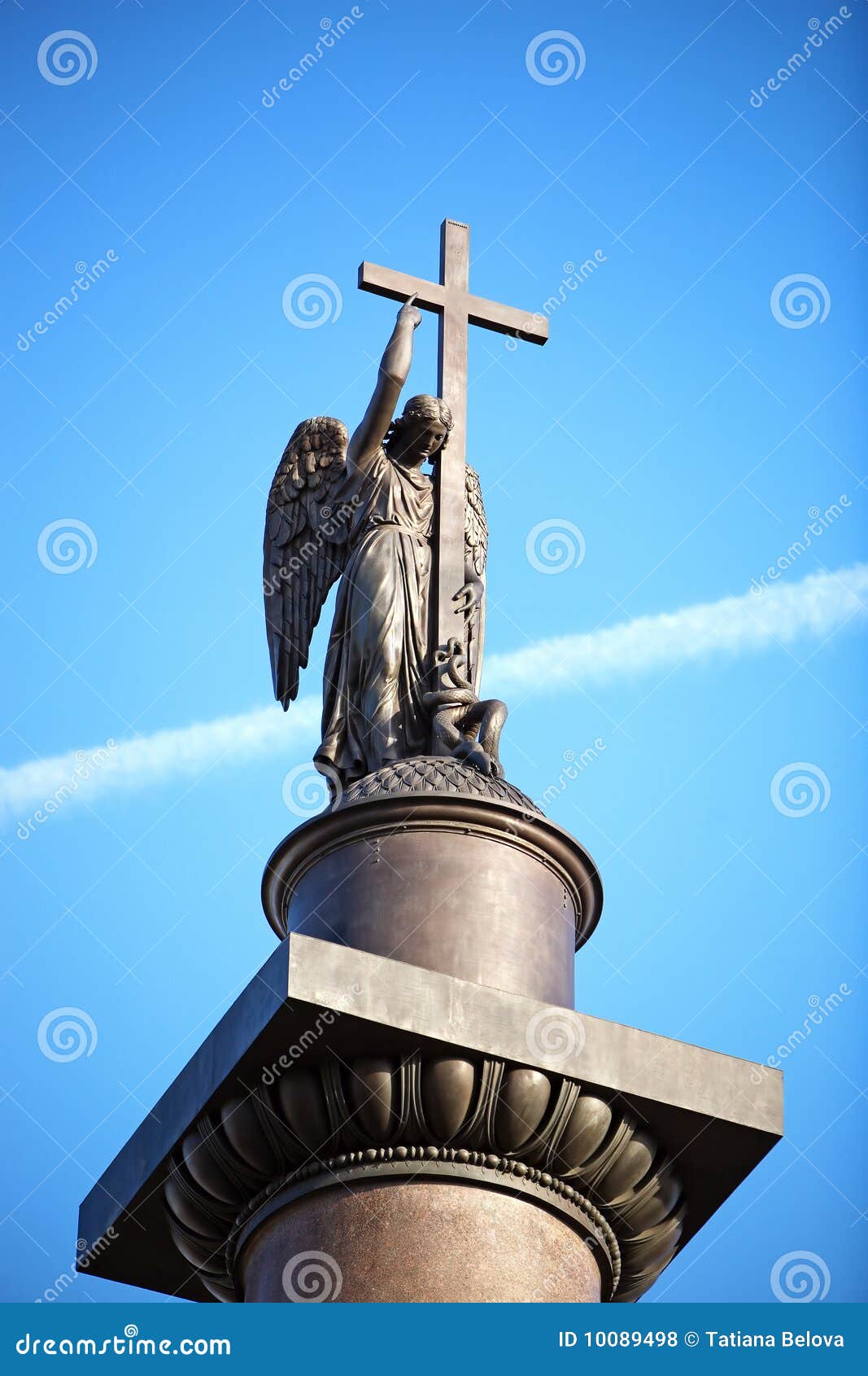 Alexander Column with Angel Stock Photo - Image of landmark, location ...