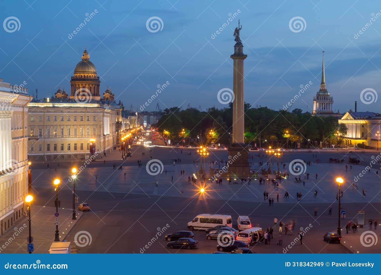 Alexander Column on Square in Front of Main Staff Stock Image - Image ...