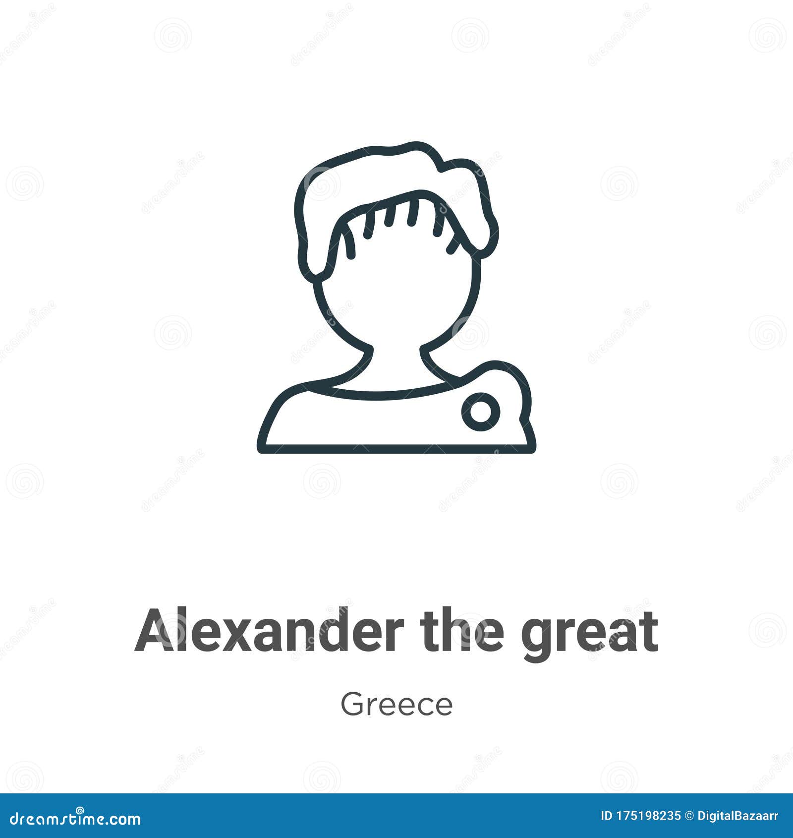 Alexander the Great Outline Vector Icon. Thin Line Black Alexander the ...