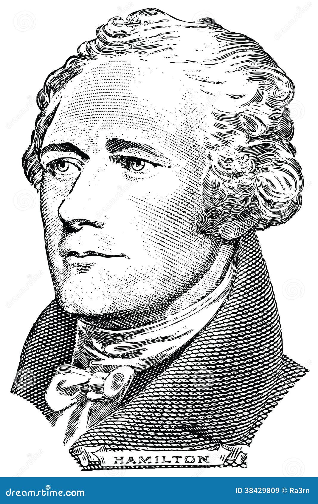 Alexander Hamilton, Vintage Illustration Cartoon Vector | CartoonDealer ...